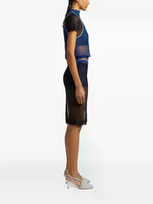 Christopher Esber Refraction Sheer Knit Midi Skirt