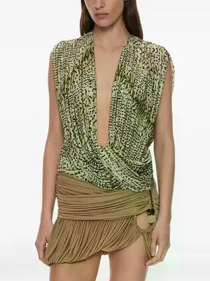 Christopher Esber Ripple Drape Top - Green
