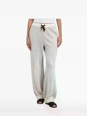 Brunello Cucinelli Ribbed-knit Track Pants - Grey
