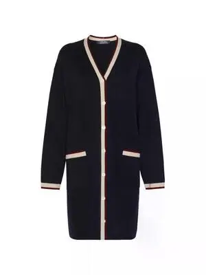 Max Mara Boero Long Wool Yarn Cardigan Ultramarine