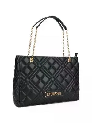 Moschino Quilted Logo-plaque Tote Bag