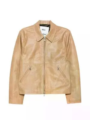 WON HUNDRED Dutton Leather Jacket - Neutrals