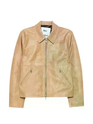 WON HUNDRED Dutton Leather Jacket - Neutrals