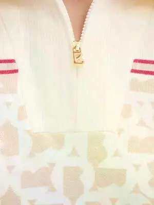 Bogner Gine Monogram-print Quarter-zip Sweater