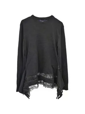 LOUIS VUITTON 2018 Lace-trim Sweater - Black
