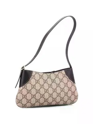 Gucci Emblem Gg Coated Canvas With Leather Mini Shoulder Bag