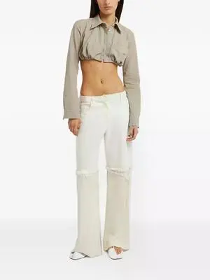 Christopher Esber Ruched Underwire-detail Cropped Shirt
