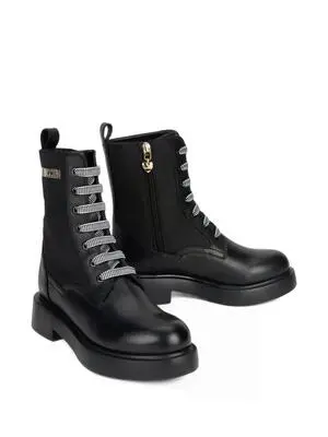 Moschino Lace-up Logo-plaque Ankle Boots