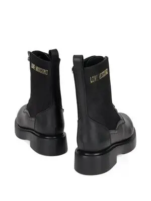Moschino Lace-up Logo-plaque Ankle Boots