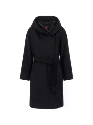 Max Mara New Mang Hooded Belted Coat - Blue