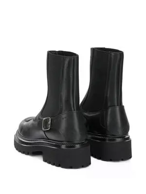 SUMMERY COPENHAGEN Buckle-detail Leather Ankle Boots
