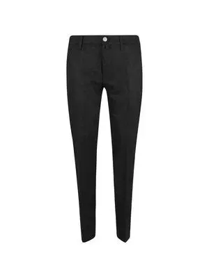 JACOB COHЁN Melange-effect Logo-patch Trousers