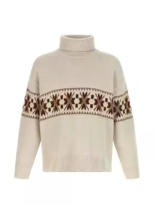 Kiton Geometric Jacquard High-neck Jumper - Neutrals
