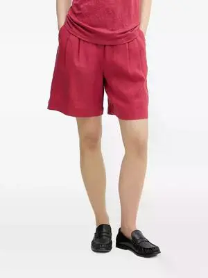 BENETTON Pleated Elasticated-waist Shorts - Red