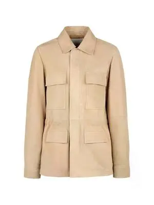 TOD'S Leather Field Field Jacket In Pashmy Suede - Neutrals