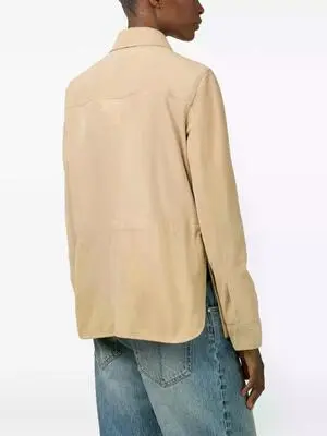 TOD'S Leather Field Field Jacket In Pashmy Suede - Neutrals