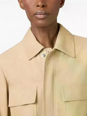 TOD'S Leather Field Field Jacket In Pashmy Suede - Neutrals