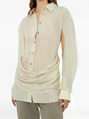 Christopher Esber Pinstripe Draped Shirt
