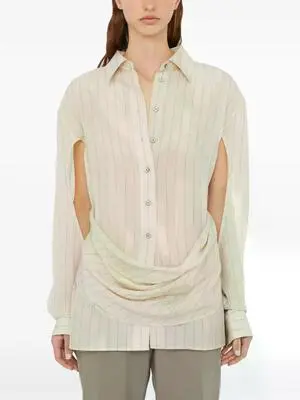 Christopher Esber Pinstripe Draped Shirt - Neutrals