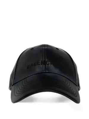 Balenciaga Leather Cap - Black