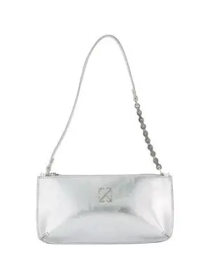 Off-White Jitney Leather Shoulder Bag - Silver