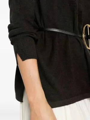 BASE Long-sleeve Side-slit Sweater
