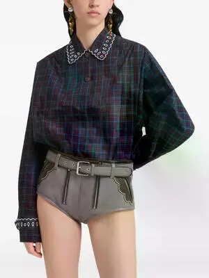Marni Plaid Broderie Anglaise Shirt