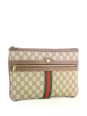 Gucci Ophidia Zip Gg Coated Canvas Large Pouch