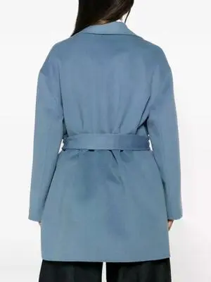 Emporio Armani Belted Logo-embroidered Coat