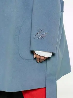 Emporio Armani Belted Logo-embroidered Coat