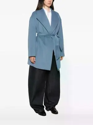 Emporio Armani Belted Logo-embroidered Coat