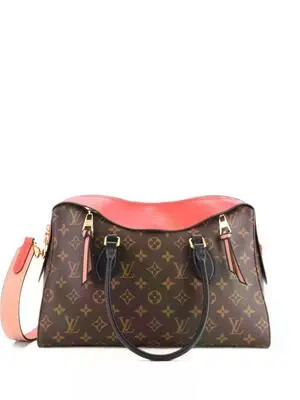 LOUIS VUITTON Tuileries Handbag Monogram Canvas With Leather Satchel - Black
