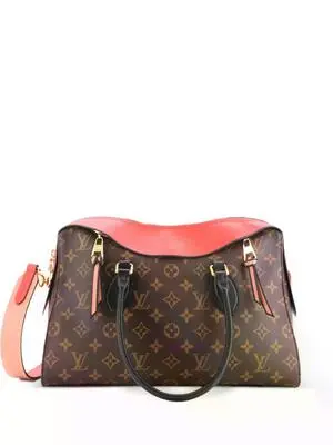 LOUIS VUITTON Tuileries Handbag Monogram Canvas With Leather Satchel - Black