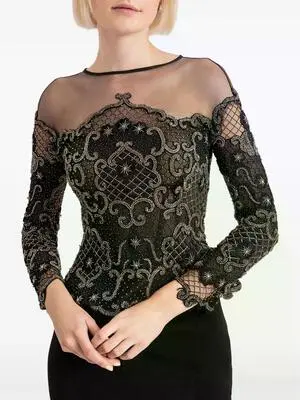 GEMY MAALOUF Bead-embellished Peplum Top