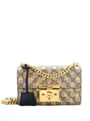 Gucci Padlock Printed Gg Coated Canvas Small Shoulder Bag - Brown
