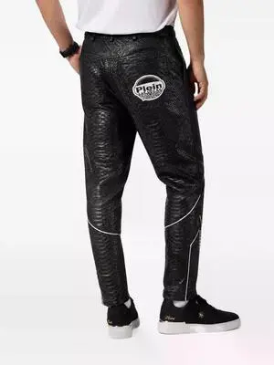 Philipp Plein Python Leather Pants Vegas Racing
