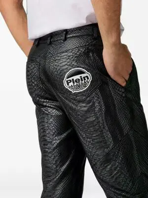 Philipp Plein Python Leather Pants Vegas Racing