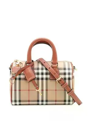 Burberry 2000-2017 House Check Coated Canvas Boston Bag Satchel - Neutrals