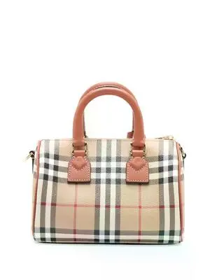Burberry 2000-2017 House Check Coated Canvas Boston Bag Satchel
