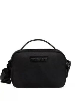 Armani Exchange Logo-patch Shoulder Bag - Black