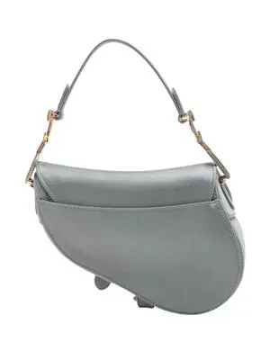 Dior 2015-2026 Mini Satin Crystal Embellished Saddle Bag Handbag - Grey
