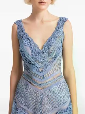 GEMY MAALOUF Lace-panelled Sleeveless Dress