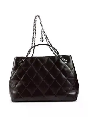 Tory Burch Fleming Quilted Leather Tote Bag - Brown