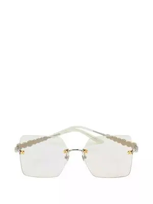 Gucci Crystal-embellished Square Sunglasses - Silver