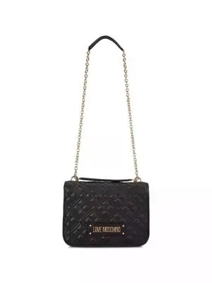 Moschino Quilted Chain-link Shoulder Bag - Black