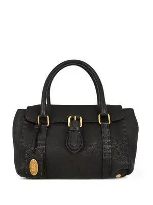 Fendi Mini Selleria Linda Whipstitch Tote Bag - Black