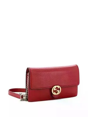 Gucci Interlocking Wallet On Chain Leather Crossbody Bag