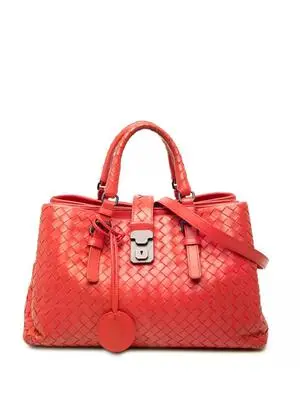 Bottega Veneta 2012-2026 Small Nappa Intrecciato Roma Satchel - Red