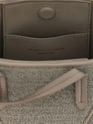 Brunello Cucinelli Bc Duo Suede Calfskin Mini Handbag With Monili