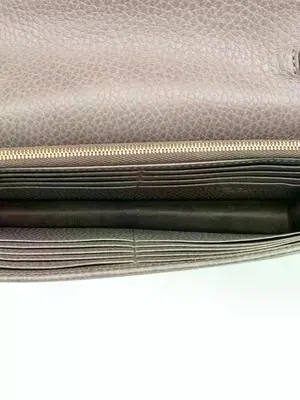 Gucci 2000-2015 Dollar Calfskin Interlocking G Wallet On Chain Crossbody Bag - Grey